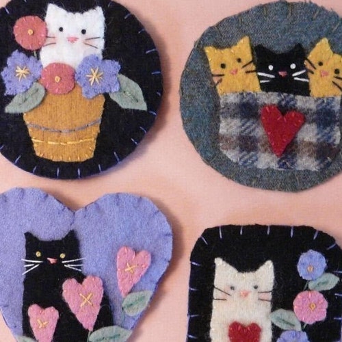 Christmas Wintertime Wool Pins PATTERN PDF Embroidery - Etsy