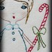 Christmas candy cane embroidery Pattern PDF girl Mistletoe | Etsy