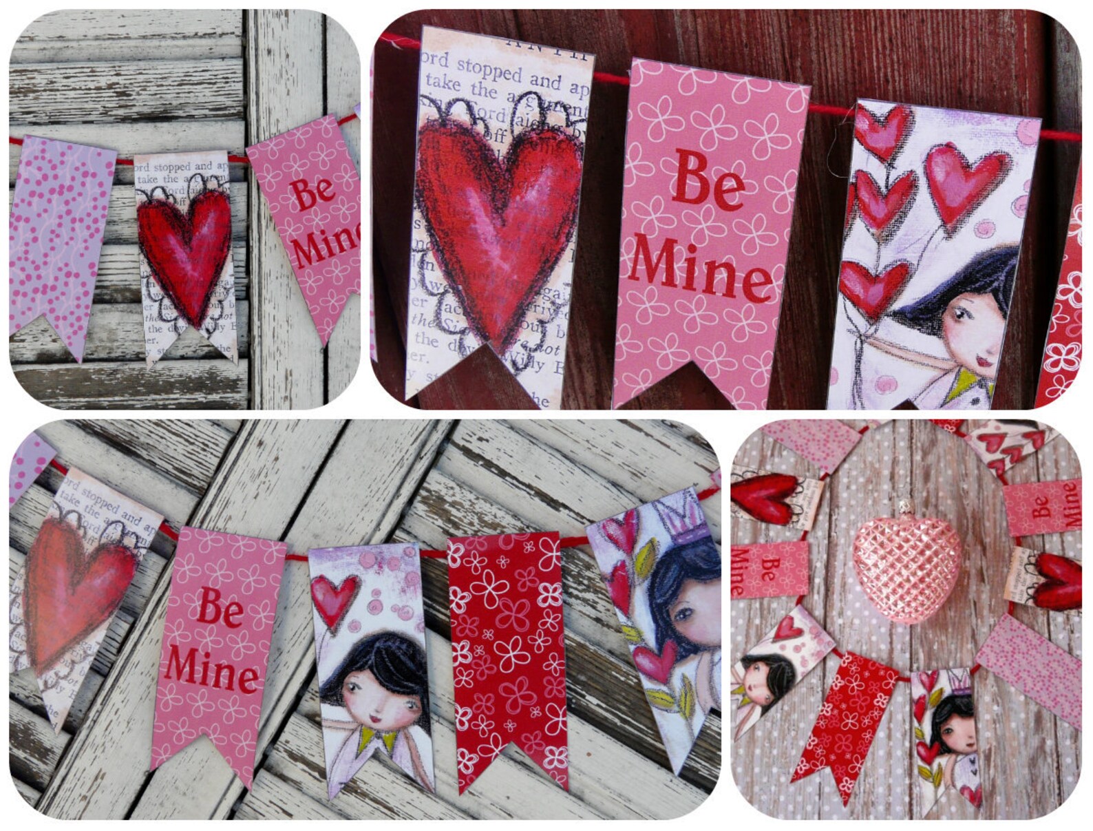 Be Mine Valentine Banner PDF Printable Digital College Sheet - Etsy
