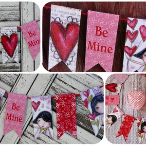 Be Mine Valentine Banner PDF Printable Digital College Sheet Girls - Etsy