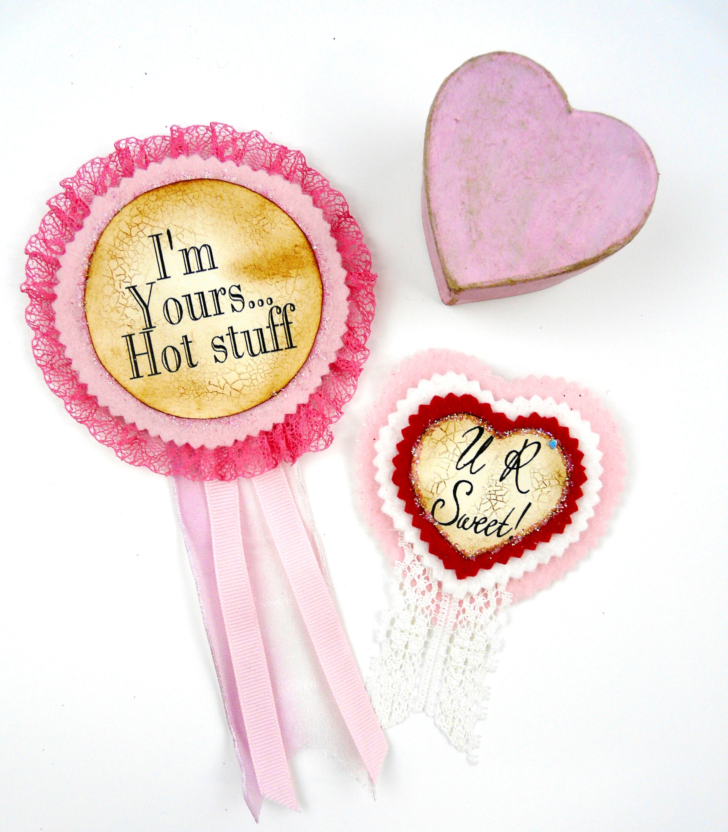 Valentine Badges Pins PDF Pattern Party Streamer Craft Paper | Etsy