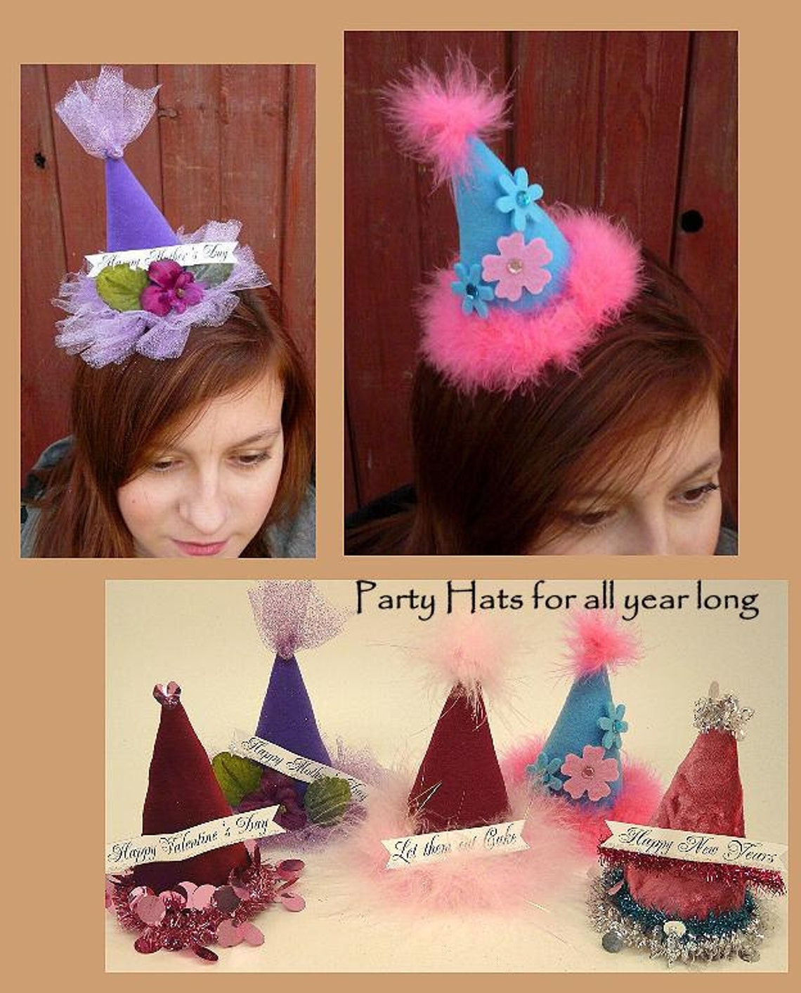 Festive Party Hats With Banners Pattern PDF- Fabric Sew Halloween ...