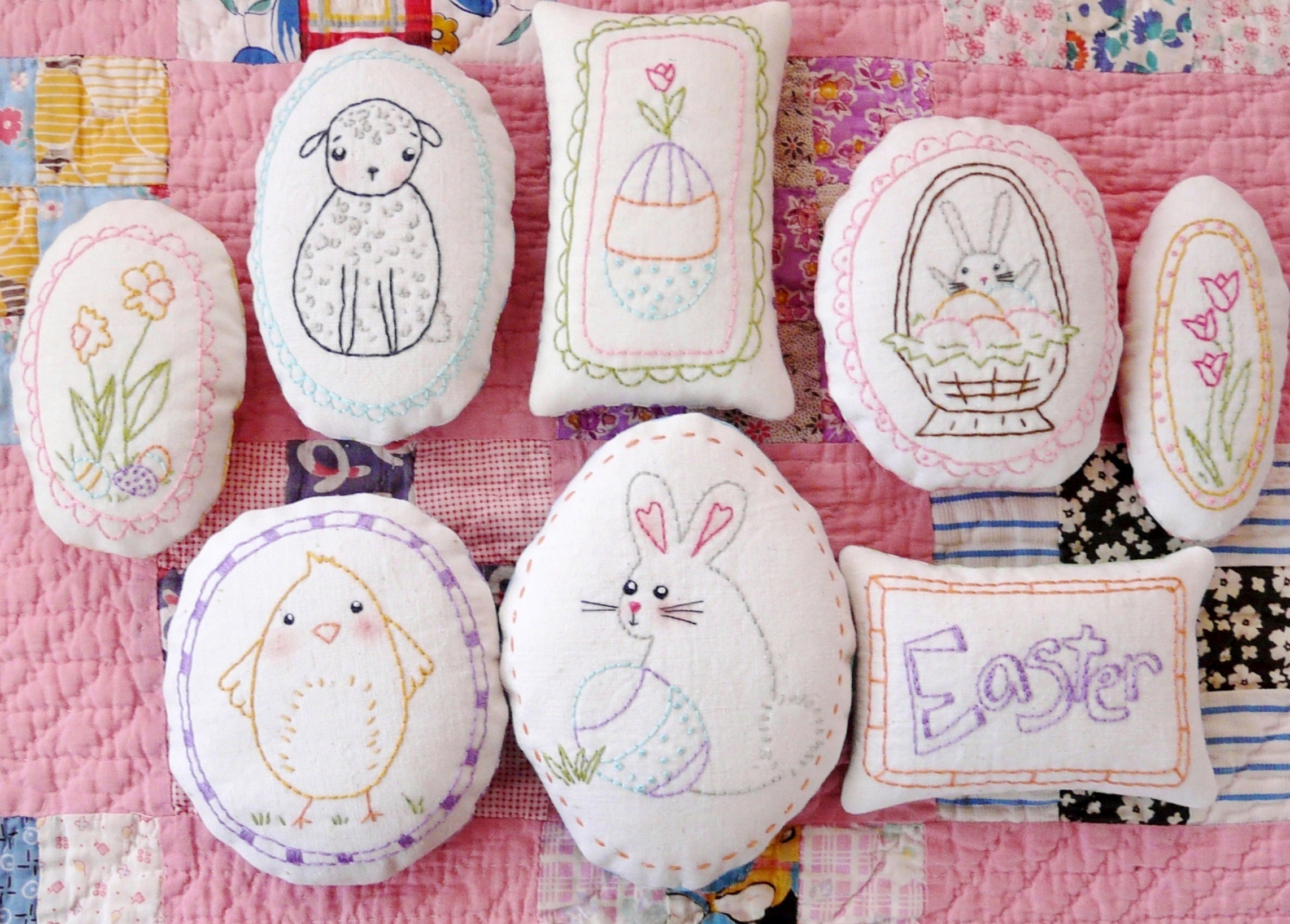 Welcome Spring Ornaments Embroidery Pattern 8 Designs PDF | Etsy