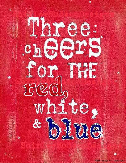 3 Cheers for Red White Blue SIGN Digital PDF American 4th of - Etsy