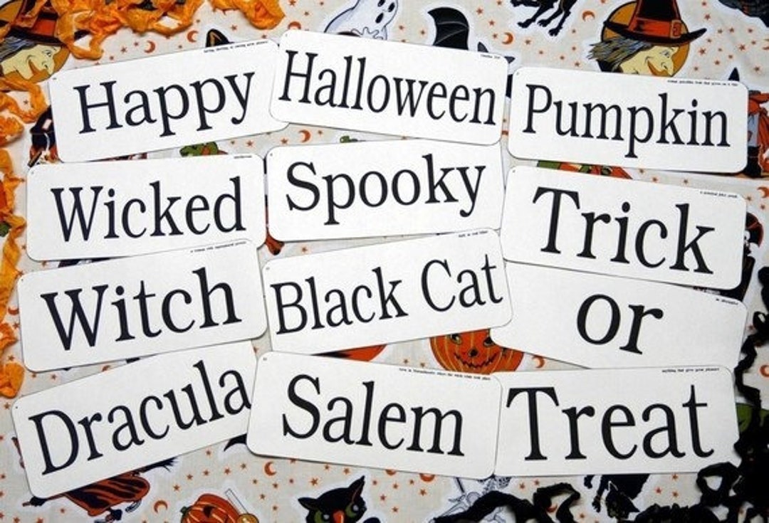 12 Large Halloween Flash Cards PDF - Vintage Like Altered Art Antique ...