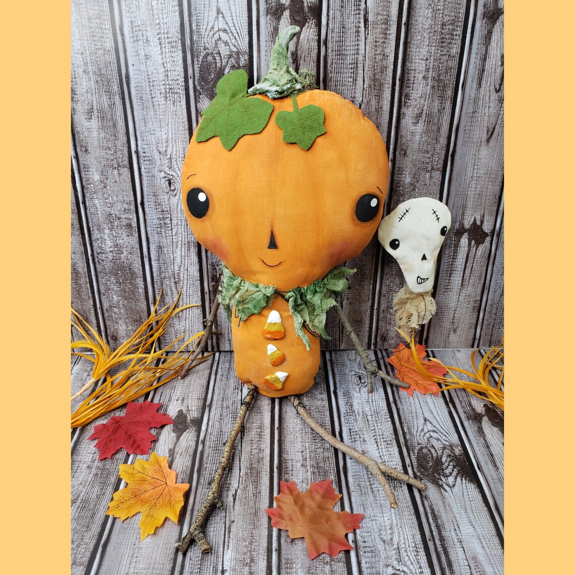 Prim Halloween Pumpkin Man Pattern PDF Doll Skull Balloon - Etsy