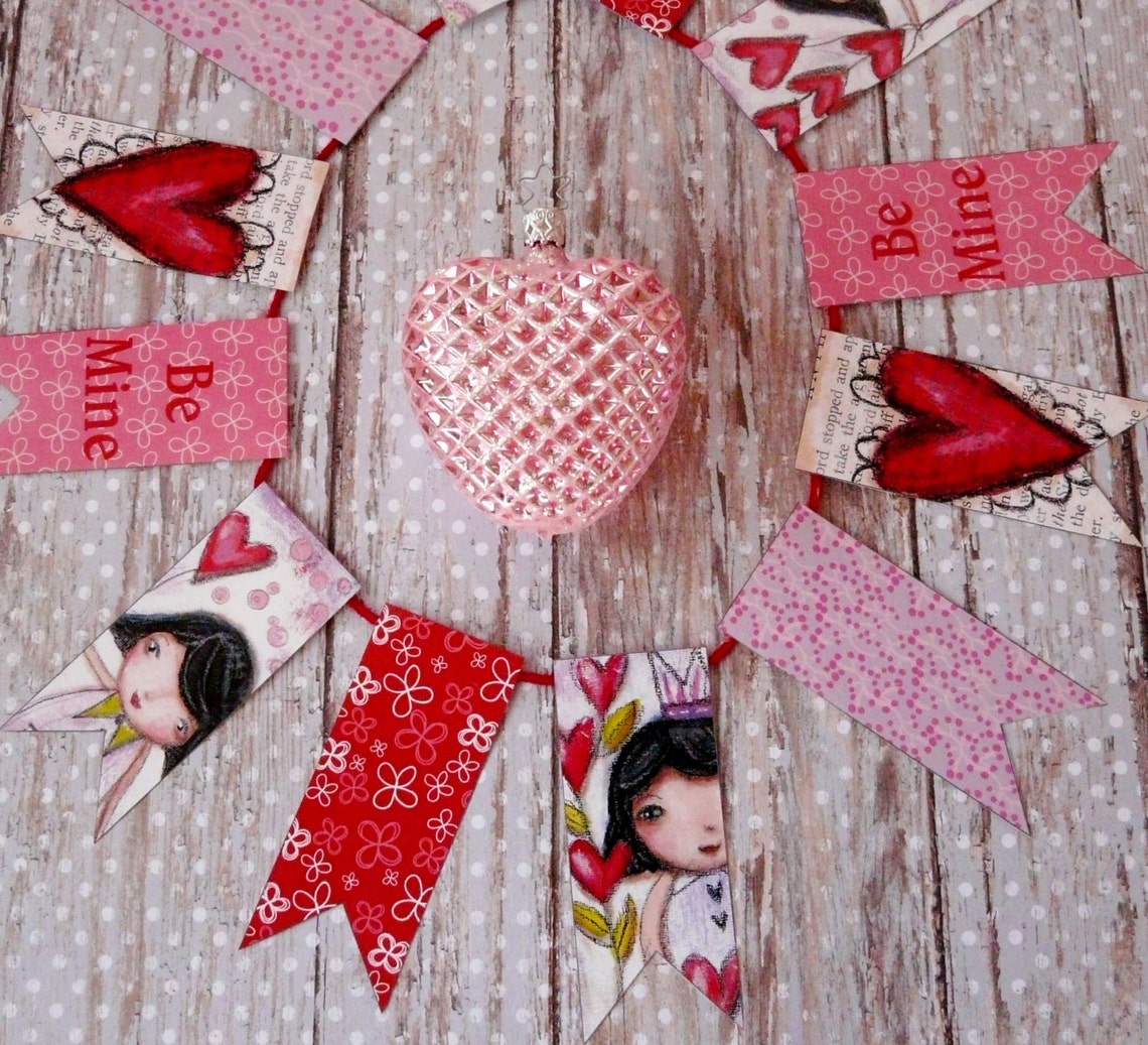 Be Mine Valentine Banner PDF Printable Digital College Sheet - Etsy