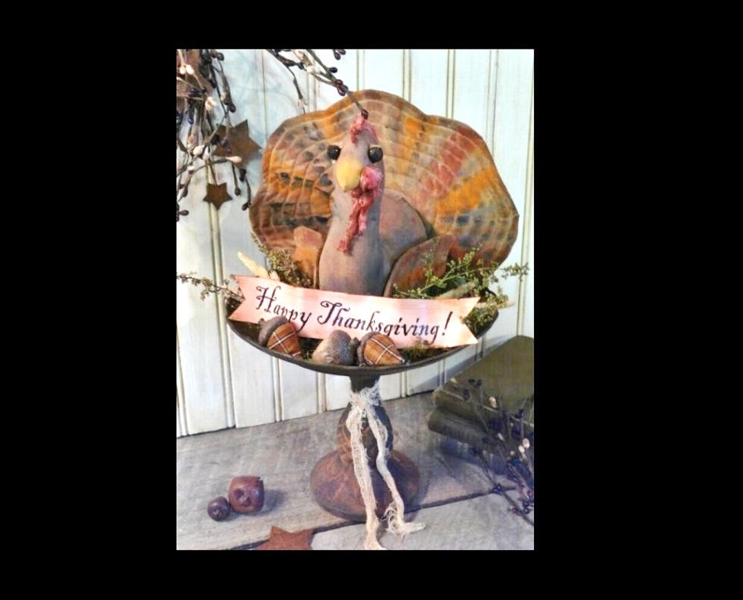 Thanksgiving Turkey PDF Pattern - Doll Primitive Grubby Banner Acorns ...