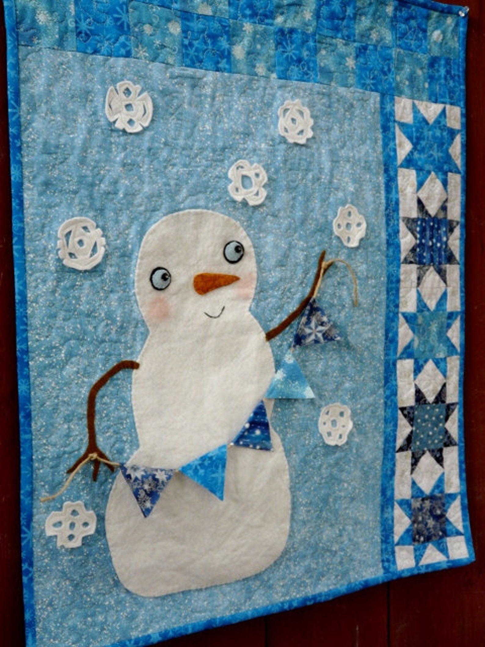 Winter Christmas Snowman QUILT Pattern PDF Wish Upon a | Etsy