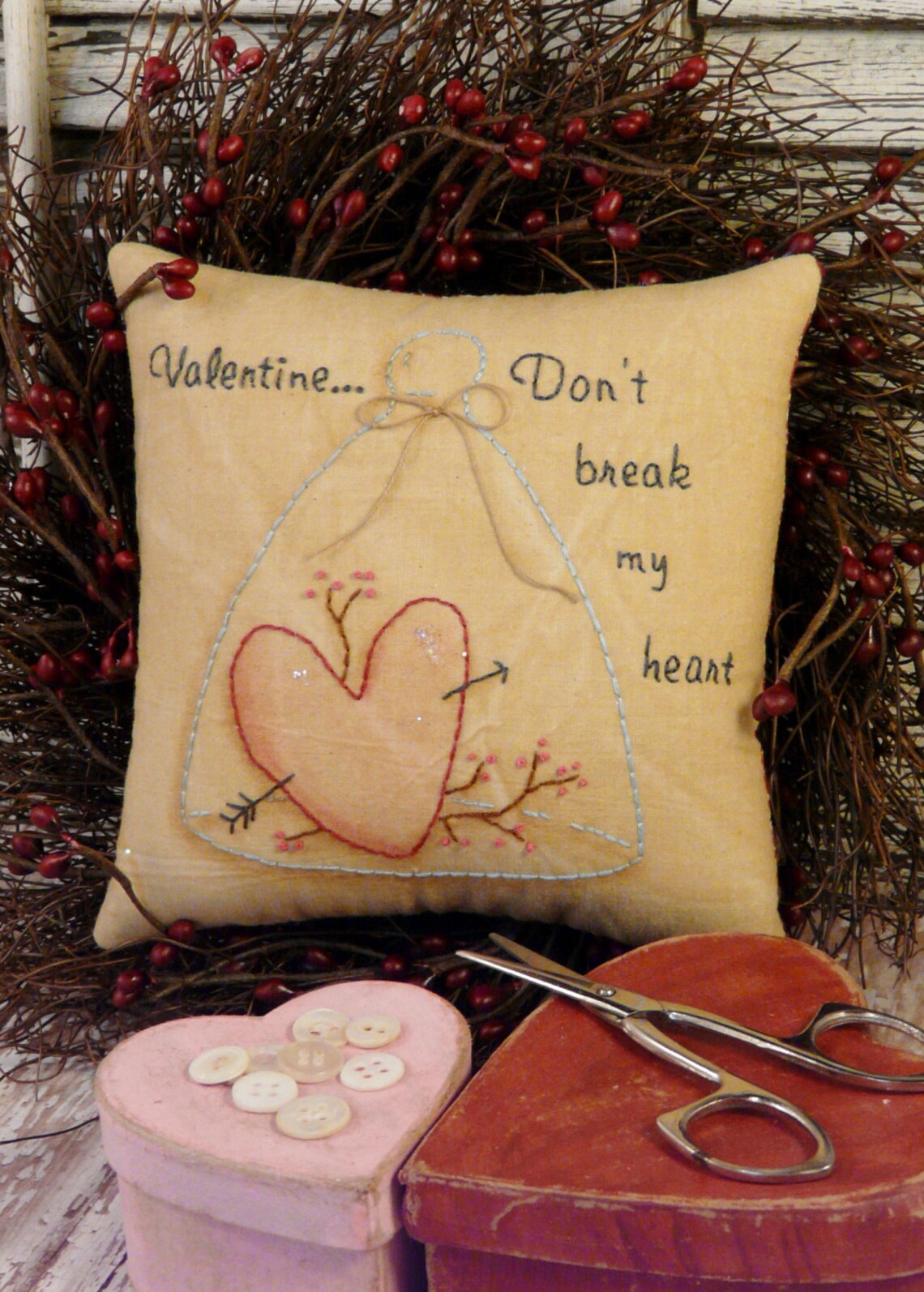 Valentine Don't Break My Heart Embroidery PDF Pattern - Stitchery ...