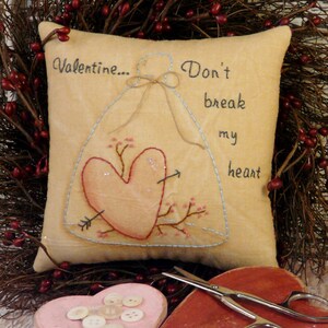 Valentine Don't Break My Heart Embroidery PDF Pattern - Stitchery ...