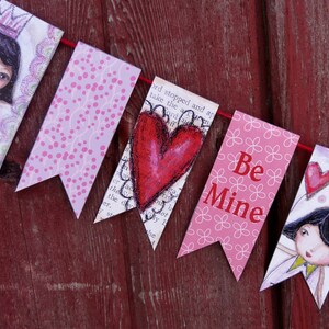 Be Mine Valentine Banner PDF Printable Digital College Sheet Girls - Etsy