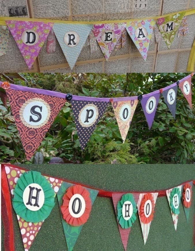 Personalized Pennant Banner Pattern PDF Party Holidays | Etsy
