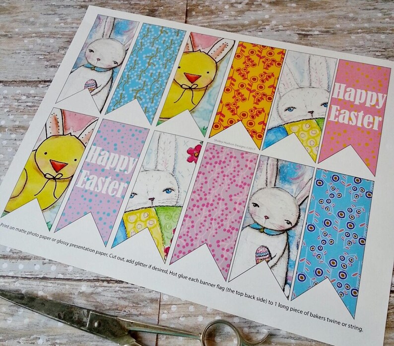 Happy Easter Banner PDF Printable Digital College Sheet | Etsy