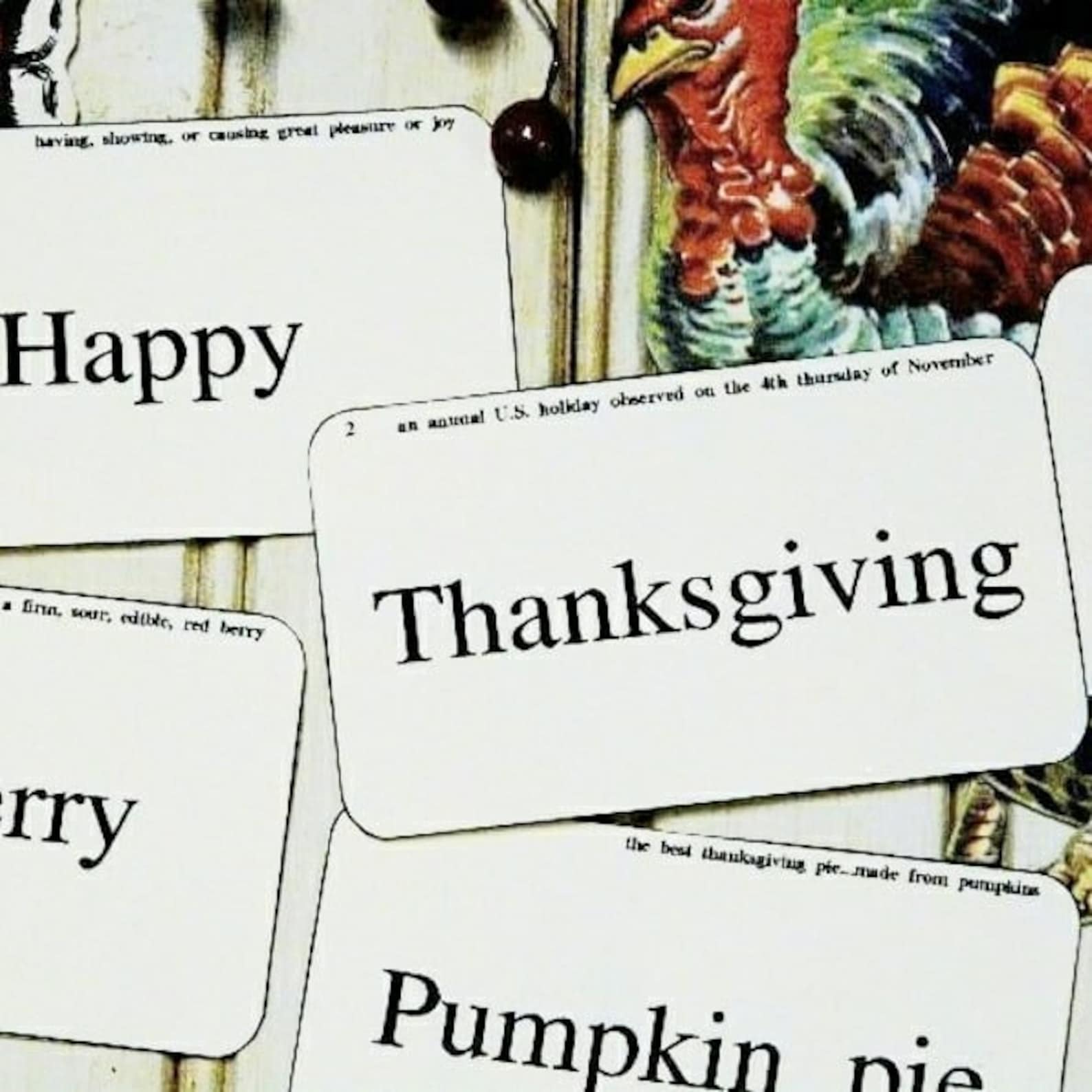 THANKSGIVING FLASH Cards PDF - Vintage Like 16 Altered Scrapbooking ...