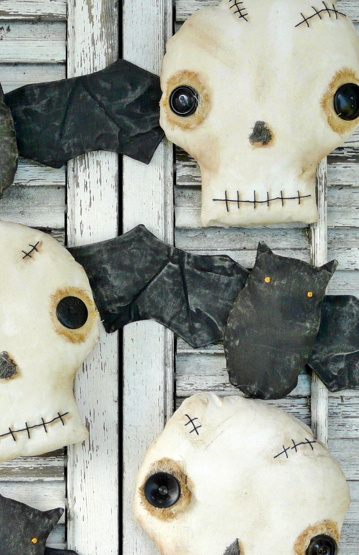 Prim Halloween Bat Skull Pattern PDF - Spooky Easy Skeleton Scary ...