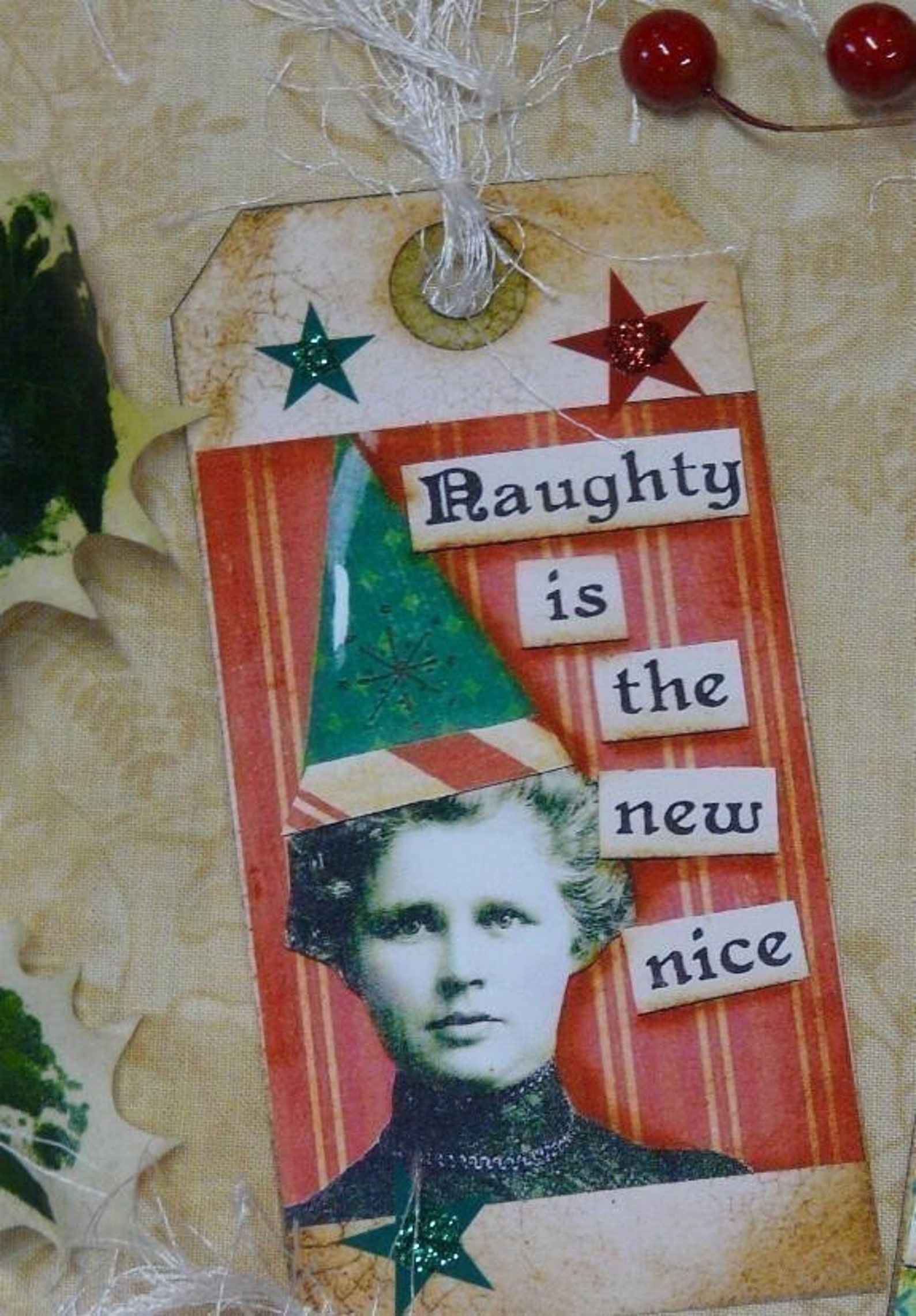 Christmas Santa Lady Tags Collage Paper Sheet PDF Vintage - Etsy