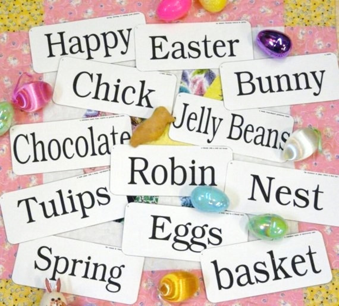 12 Large Easter Flash Cards PDF Vintage Like Altered Art - Etsy
