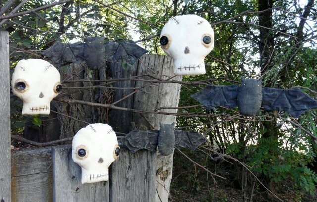 Prim Halloween Bat Skull Pattern PDF - Spooky Easy Skeleton Scary ...