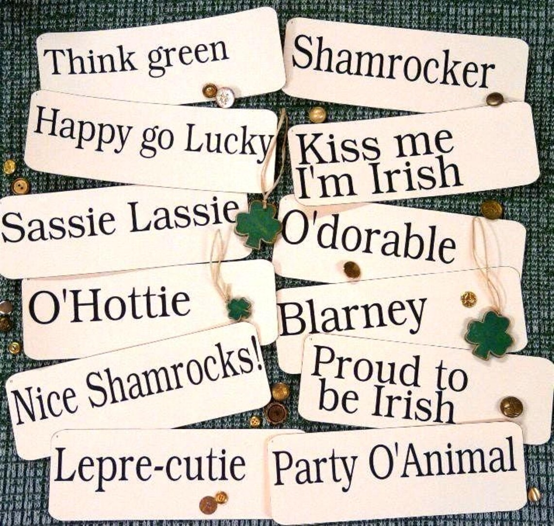 12 Large St. Patrick's Day Flash Cards PDF - Vintage Like Altered Art ...