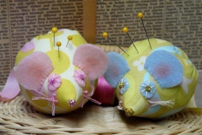 Mice Pincushion PDF Pattern Ribbon Mouse Fabric Wool Pin | Etsy