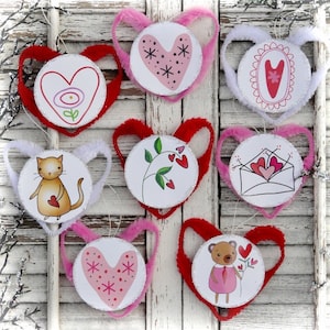 Valentine Ornaments Banners Pattern Pdf Collage Sheet - Etsy