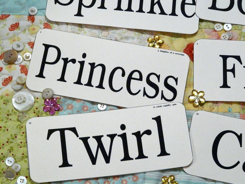 12 Large Girly Flash Cards PDF - Girl Woman Pink Sweet Signs Words ...