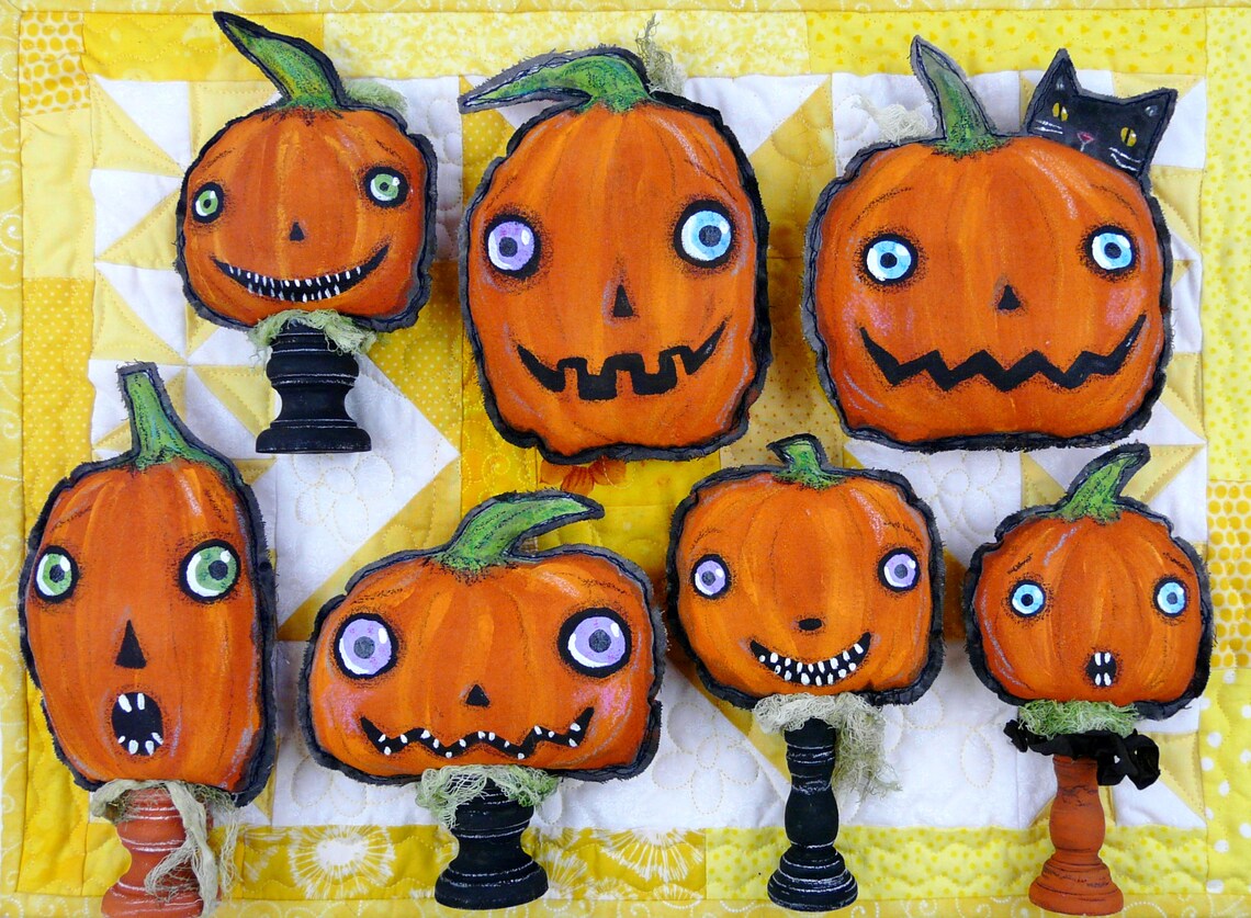 Halloween Haunted Pumpkin patch pattern PDF Video painting | Etsy