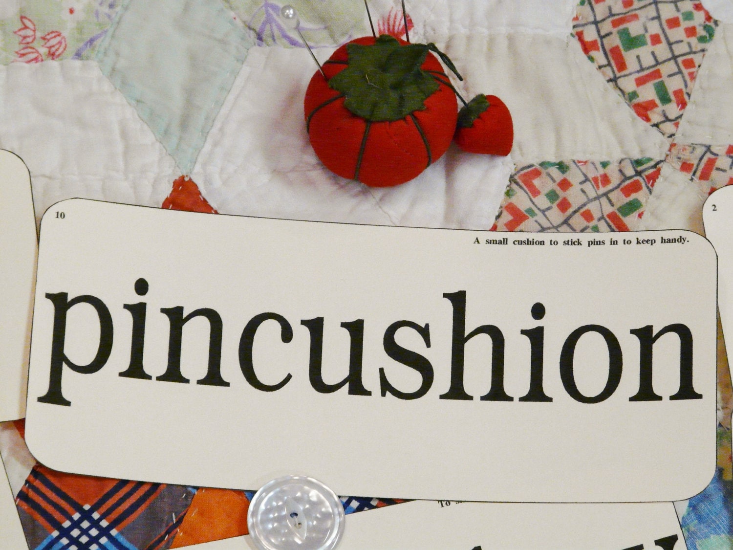 12 Large Sewing Quilt Embroidery Flash Cards PDF - Vintage Like Words ...