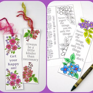 Inspiration Coloring Bookmarks Floral Design PDF - Book Page ...