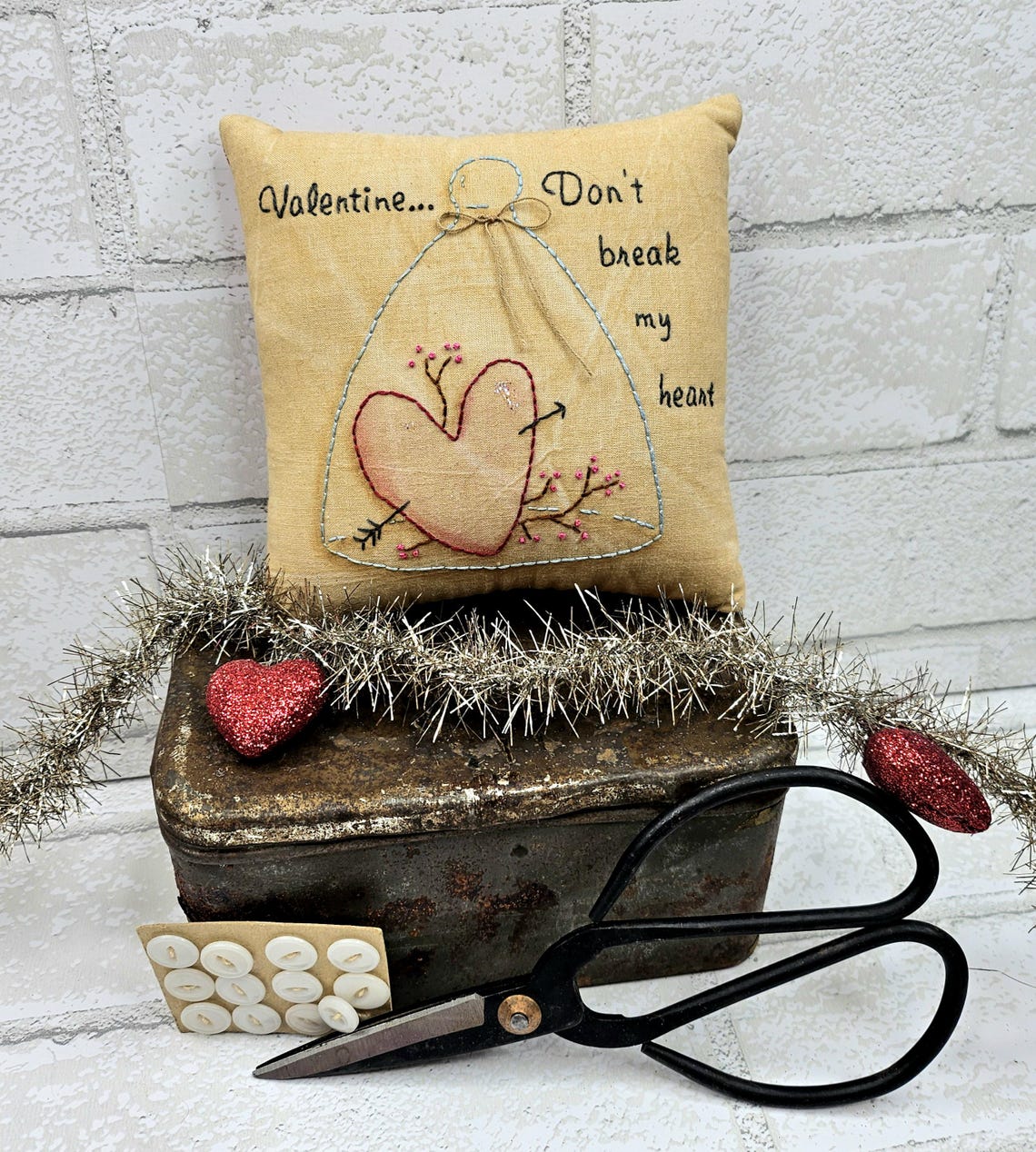 Valentine Don't Break My Heart Embroidery PDF Pattern - Stitchery ...