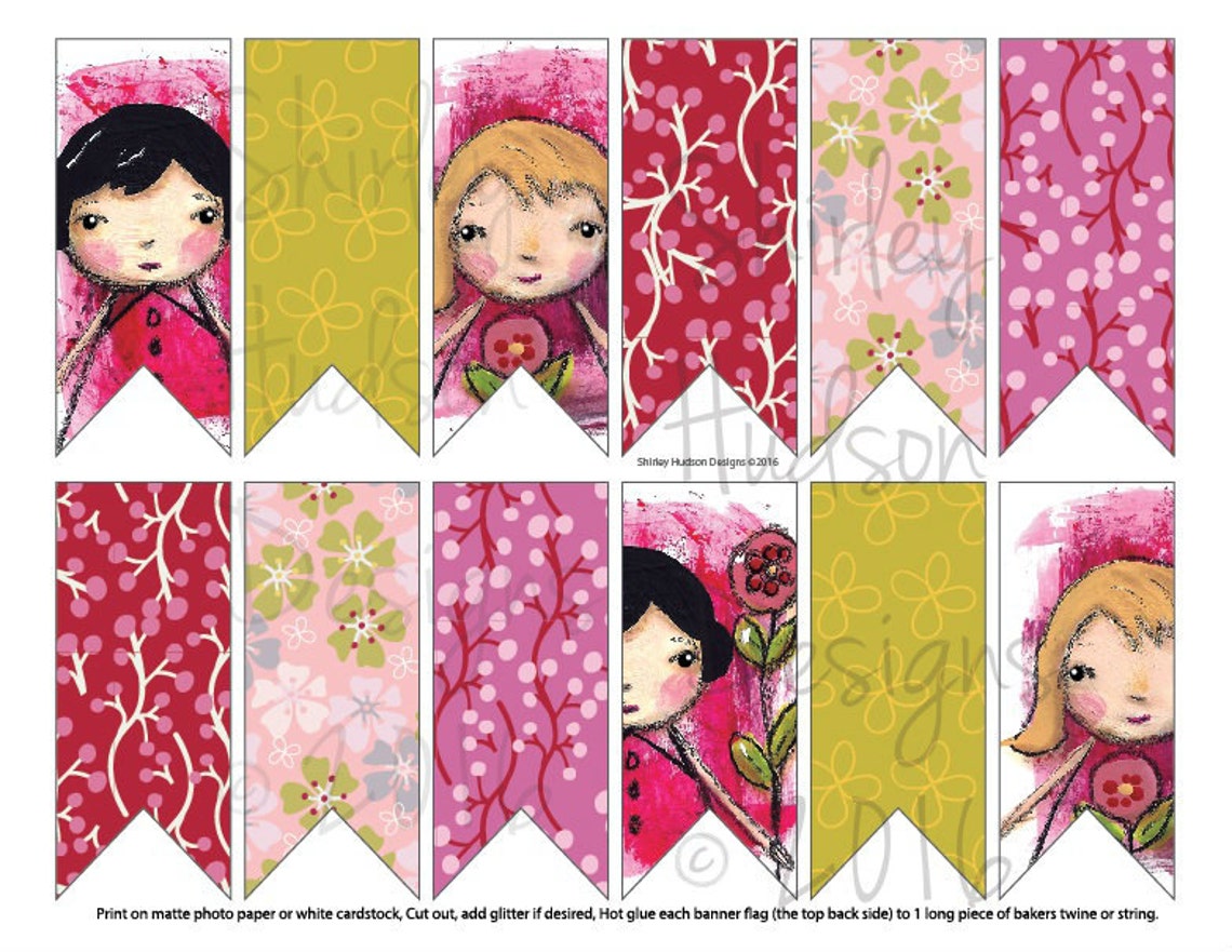 Sweet Girls Banner PDF Printable Digital College Sheet | Etsy