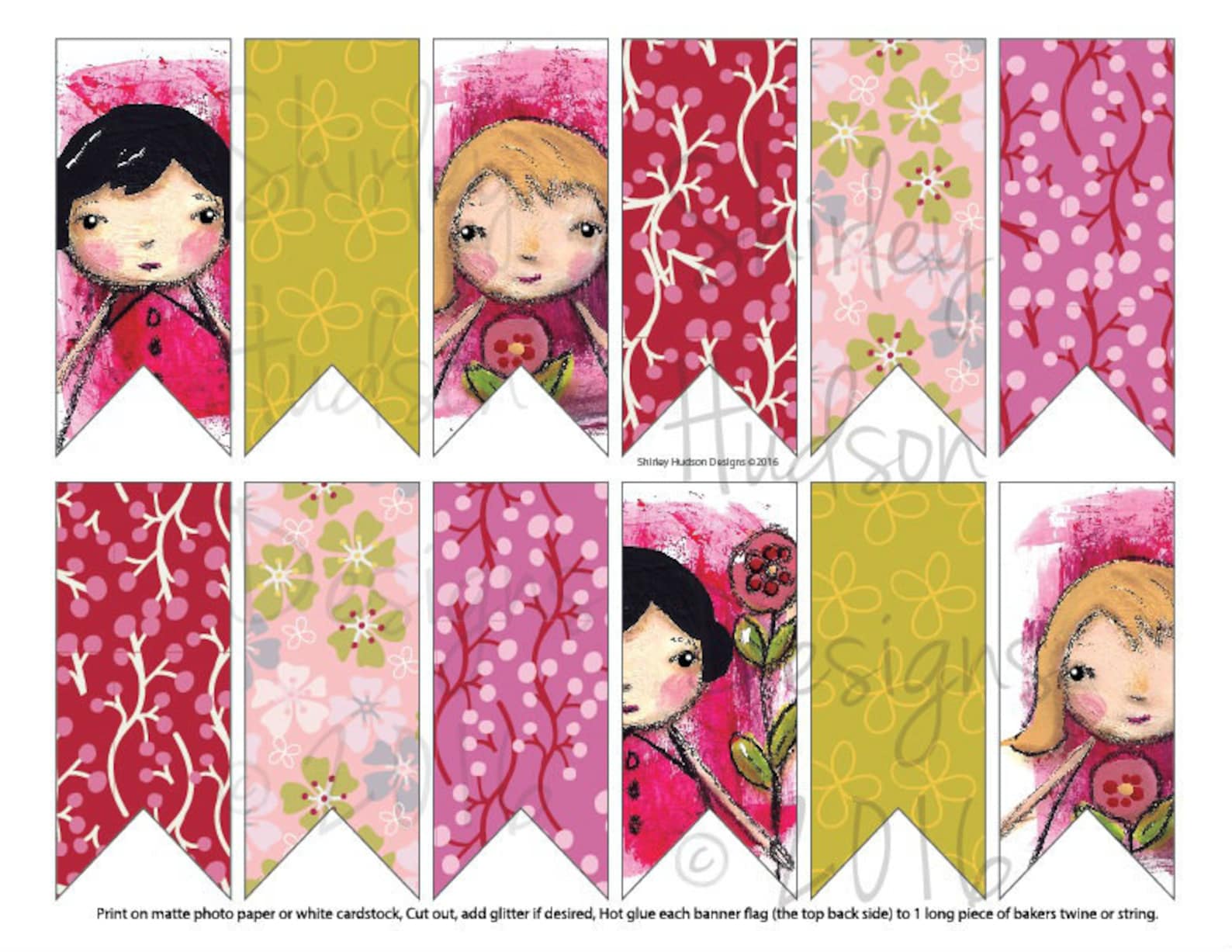 Sweet Girls Banner PDF Printable Digital College Sheet - Etsy