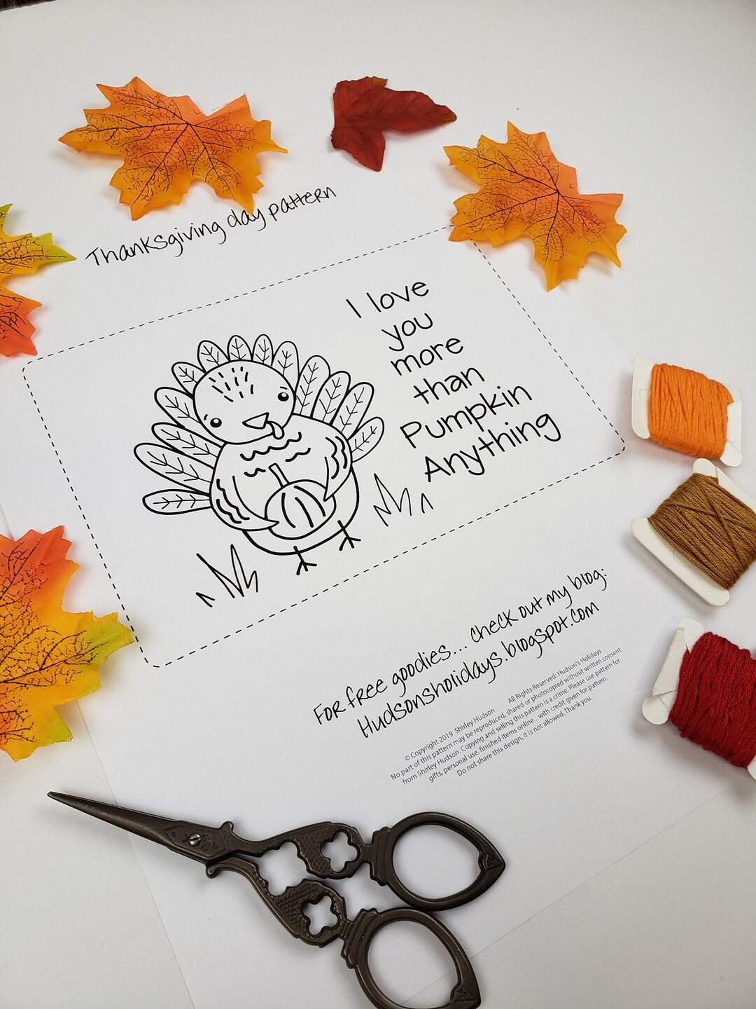 Thanksgiving Turkey Autumn Stitchery Pattern - PDF I Love Pumpkin ...