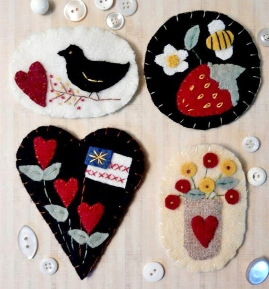 Primitive Country Wool Pin Pattern PDF - Etsy