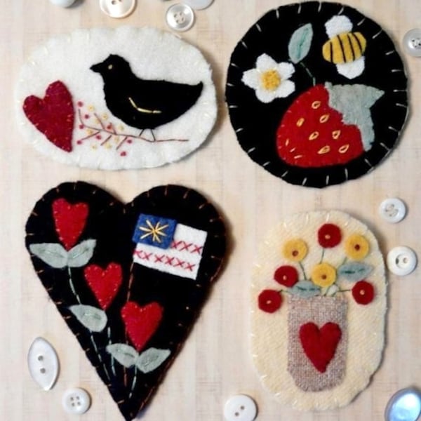 Primitive Wool Flower Pattern - Etsy