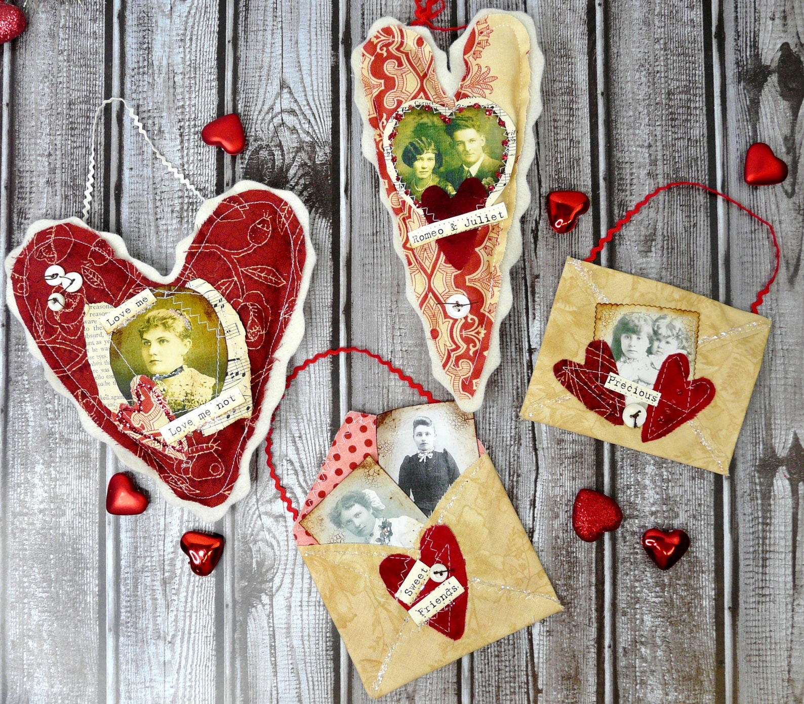 Primitive Valentine Hearts Envelope Pattern Pdf - Old Photos Altered ...