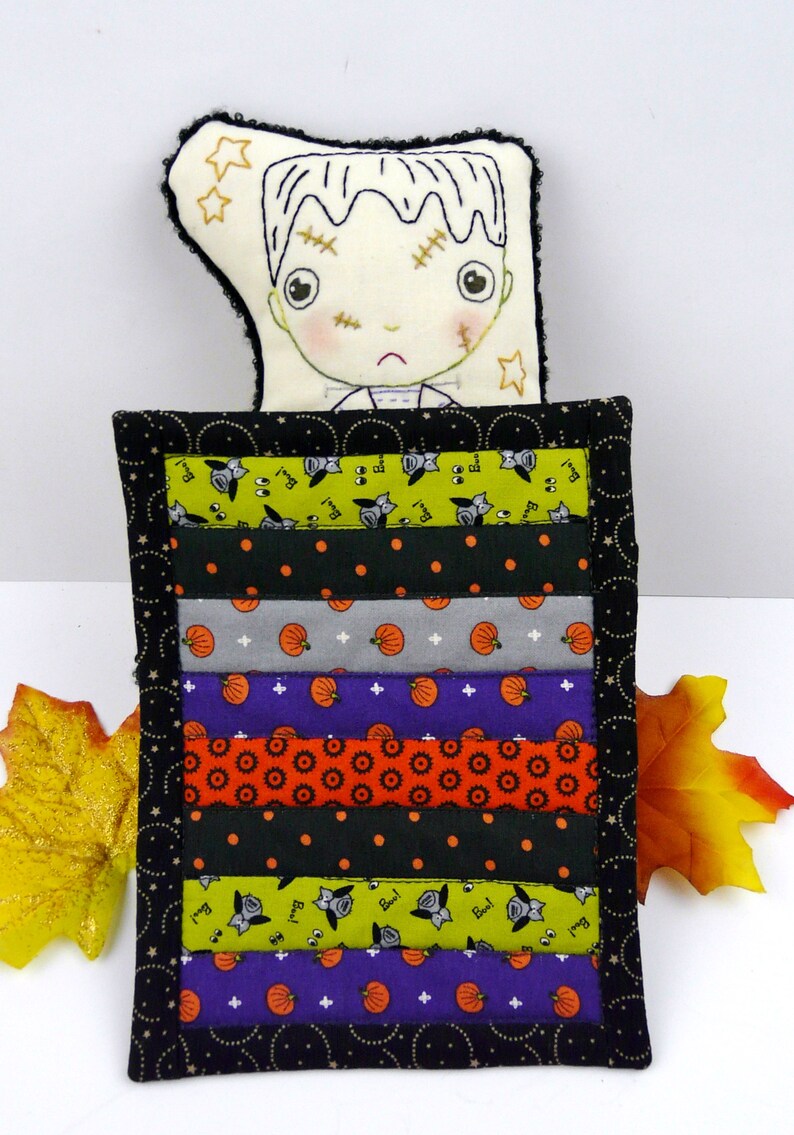 Halloween Frankenstein Doll embroidery Pattern PDF mini | Etsy