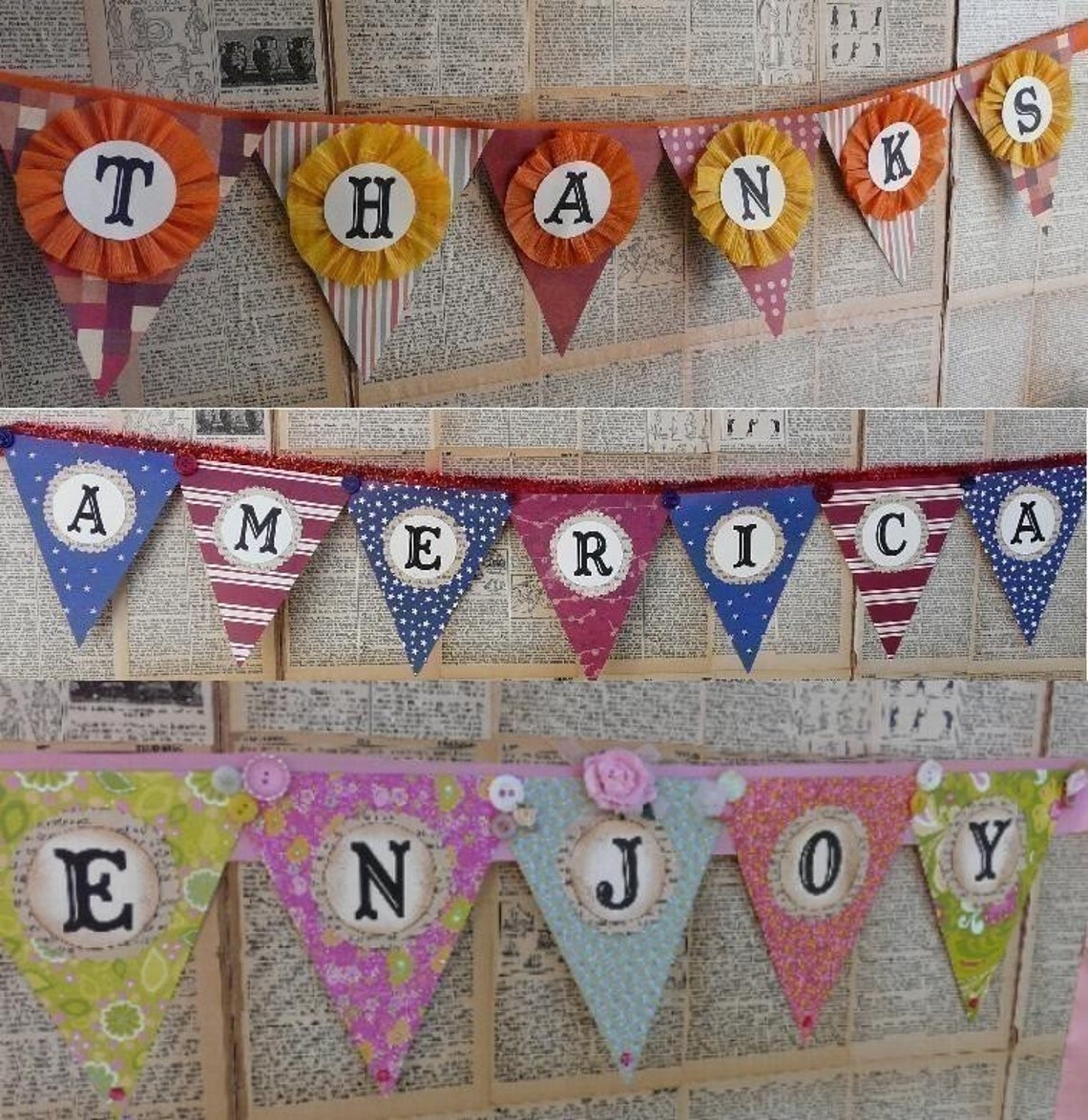 Personalized Pennant Banner Pattern PDF Party Holidays - Etsy
