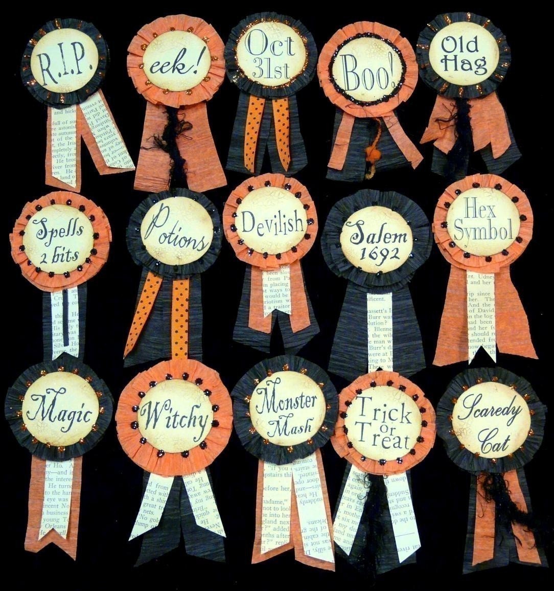 Halloween Minis Pins Badges PDF Pattern Doll Jewelry Ribbon - Etsy