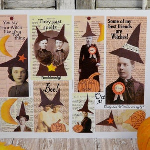 Old Witch HALLOWEEN saying Collage Paper Sheet Email U Print | Etsy