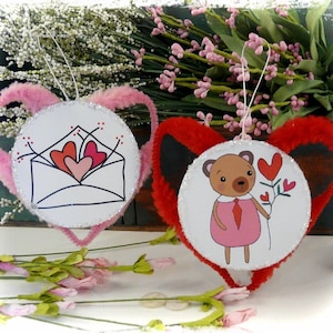 Valentine Ornaments Banners Pattern Pdf Collage Sheet - Etsy