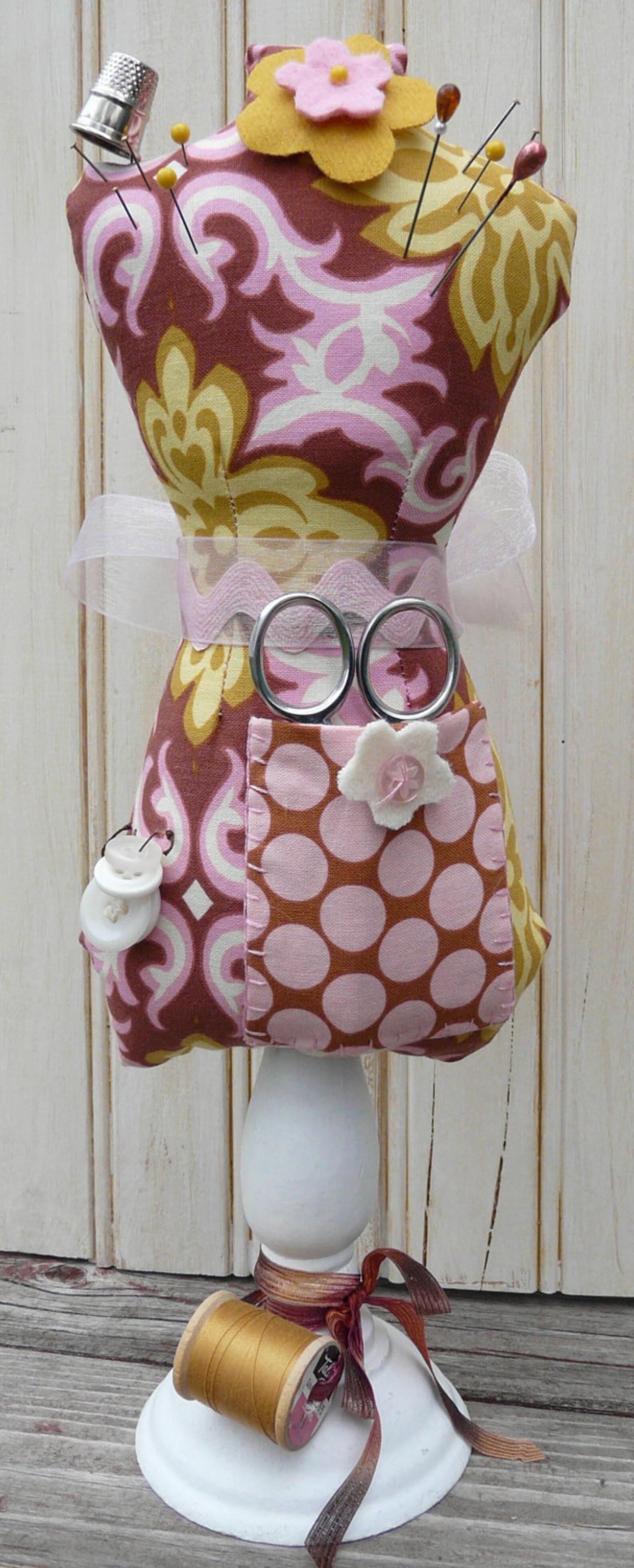 Mannequin Dress Form PDF Pattern - Pincushion Pin Keep Primitive ...