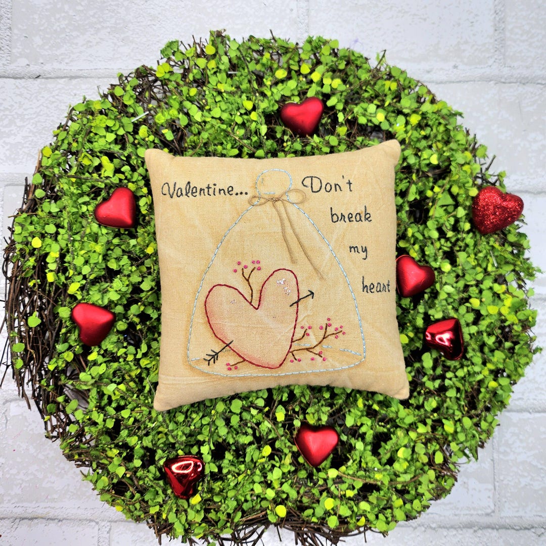 Valentine Don't Break My Heart Embroidery PDF Pattern - Stitchery ...