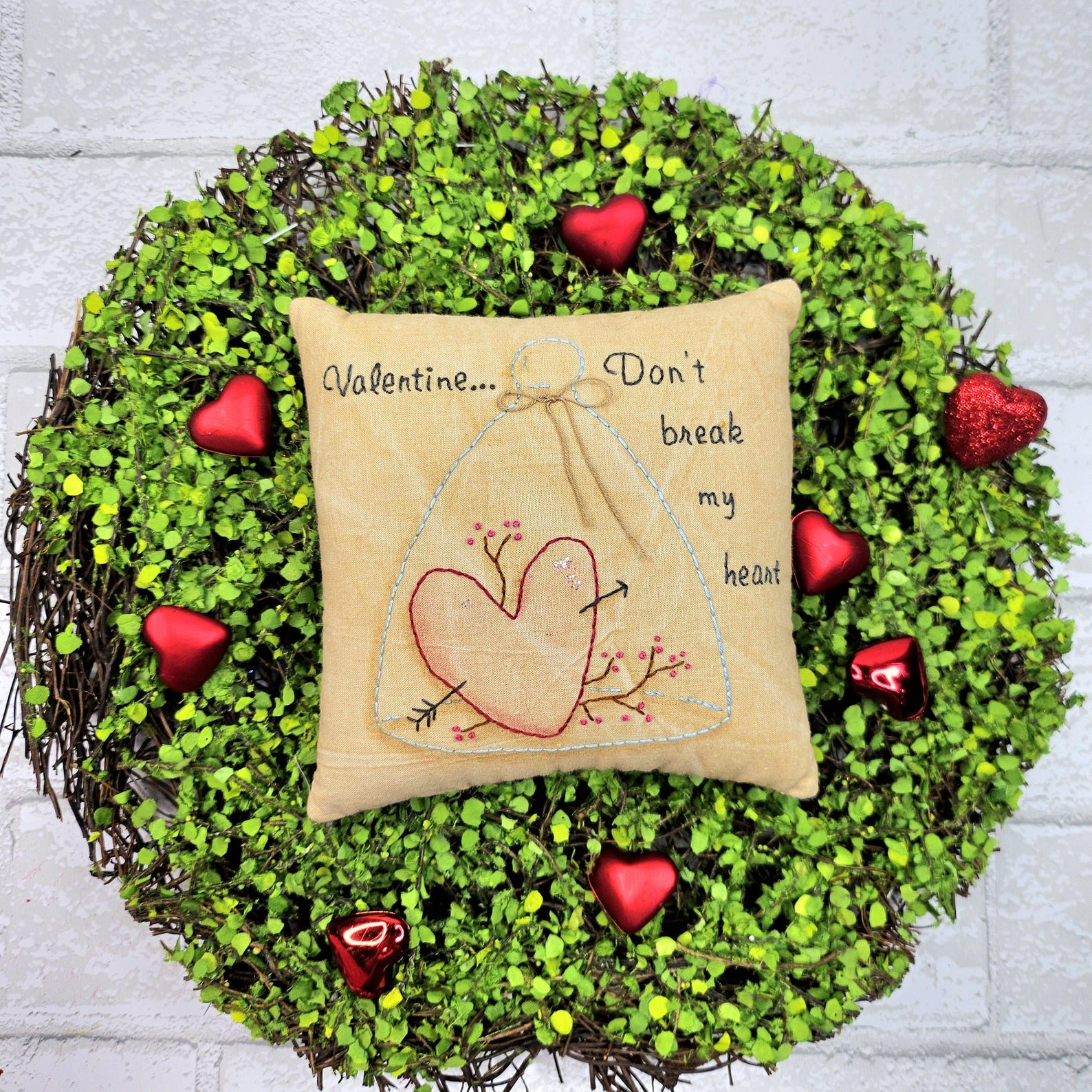 Valentine Don't Break My Heart Embroidery PDF Pattern - Stitchery ...
