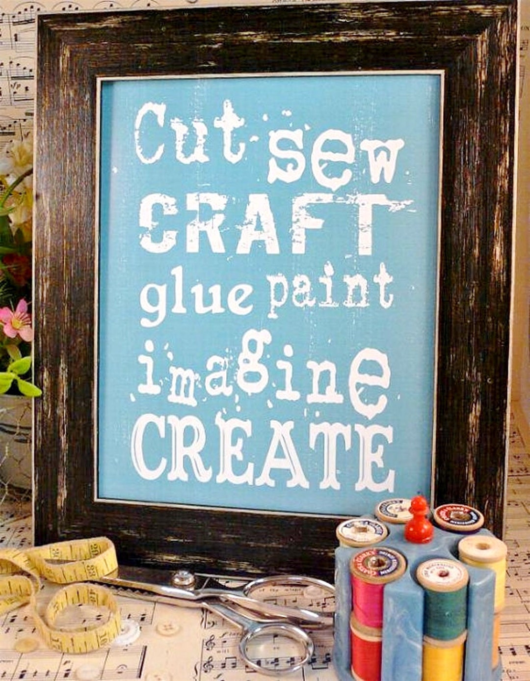 Cut Sew Craft Glue Digital Sign PDF Paint Imagine Create Blue - Etsy