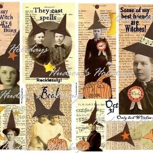 Old Witch HALLOWEEN saying Collage Paper Sheet Email U Print | Etsy