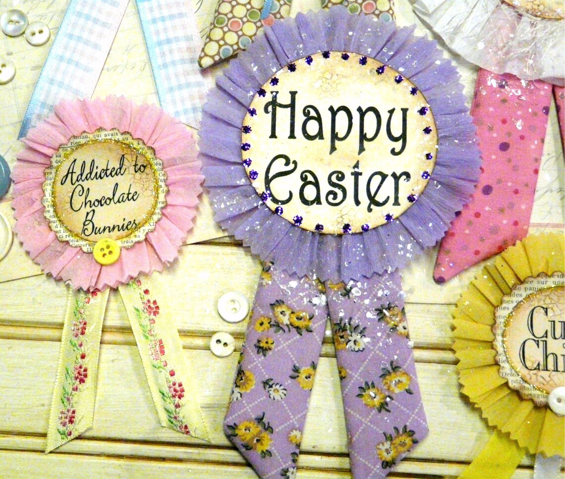 EASTER Badges Pin Pattern PDF Email Pins Doll Jewelry Ribbon - Etsy
