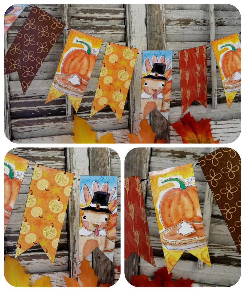 Thanksgiving Turkey Banner PDF printable digital college | Etsy