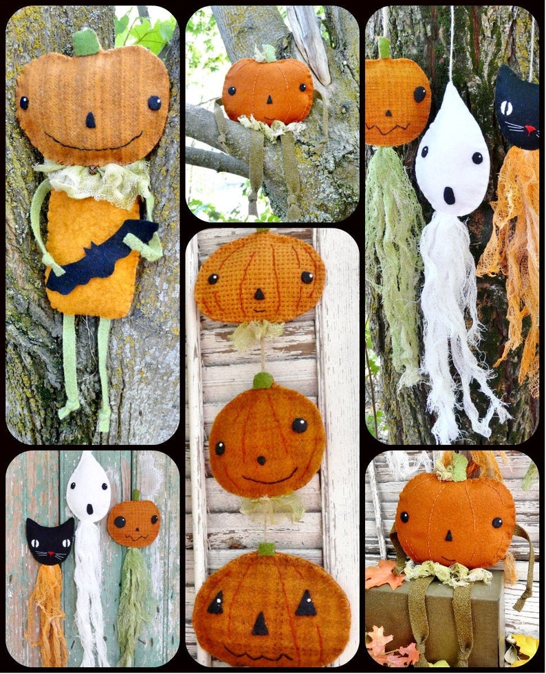 Vintage Halloween Party Wool Pattern PDF - 6 Projects in One - Decor ...